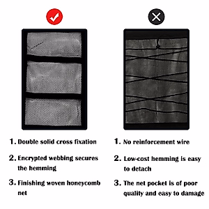 Improve Version Car Ceiling Cargo Net Pocket with Zip,Reinforced Webbing&Double Layers Cargo Carrier,Universal Road Trip Essentials Car Organizers and Storage for Tent,Toy,Quilts