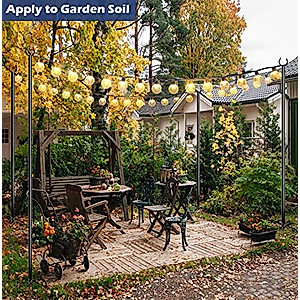 Eazielife 10FT String Light Poles for Outdoor, Heavy Duty Metal Lighting Stand Pole for Garden Lawn Backyard Patio Holiday Wedding Party Decorations 2 Pack