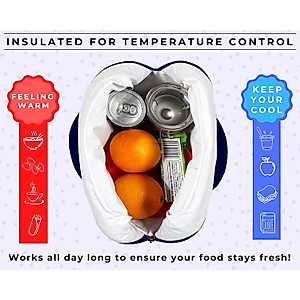 Steel Mill & Co Insulated Lunch Bag, Large Capacity Lunch Tote, Cute Lunch Box for Women, Mini Cooler with Zipper Closure, Pockets, and Sturdy Handles, Black Dots