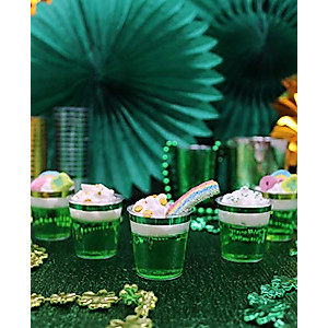 Just Artifacts 1oz Plastic Shot Glasses (120pcs, Metallic Gold Rim)