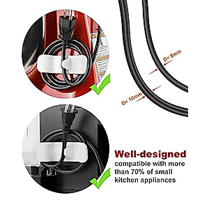 Cord Organizer for Kitchen Appliances 6 Pack Adhesive Cord Winder Wrapper Holder Cable Organizer for Small Home Appliances on Mixer,Blender,Coffee Maker