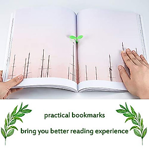 Sprout Little Green Bookmarks Mini Green Sprout Bookmarks Silicone Grass Buds Bookmarks Creative Gifts for Bookworm Book Lovers Reading (6 Pieces)