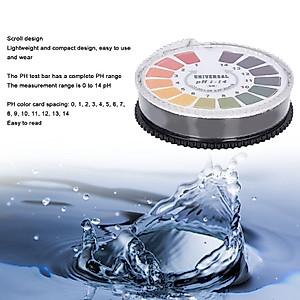 Zerodis Test Paper Strip Roll, Indicator Meter Test Strip Roll with Color Chart for Water Urine Saliva Soil