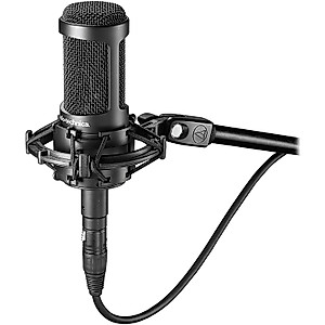 Audio-Technica AT2035 Cardioid Condenser Microphone with XLR Cable, Audio-Technica AT8458 Shockmount, Isolation Shield