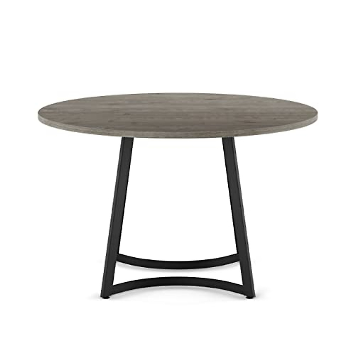 Amisco Josie 48" Round Table - Greyish-Brown TFL/Black Metal