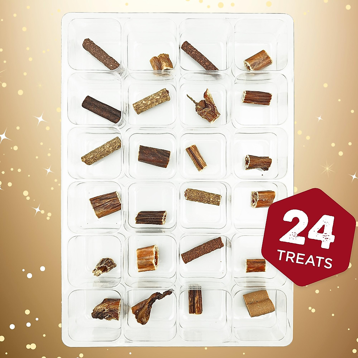 Best Bully Sticks 2024 Dog Advent Calendar with Dog Treats - 24 Days of Joy - All-Natural Chicken & Beef Treats & Chews - Healthy Dog Treats in Holiday Dog Gift Box for Pets