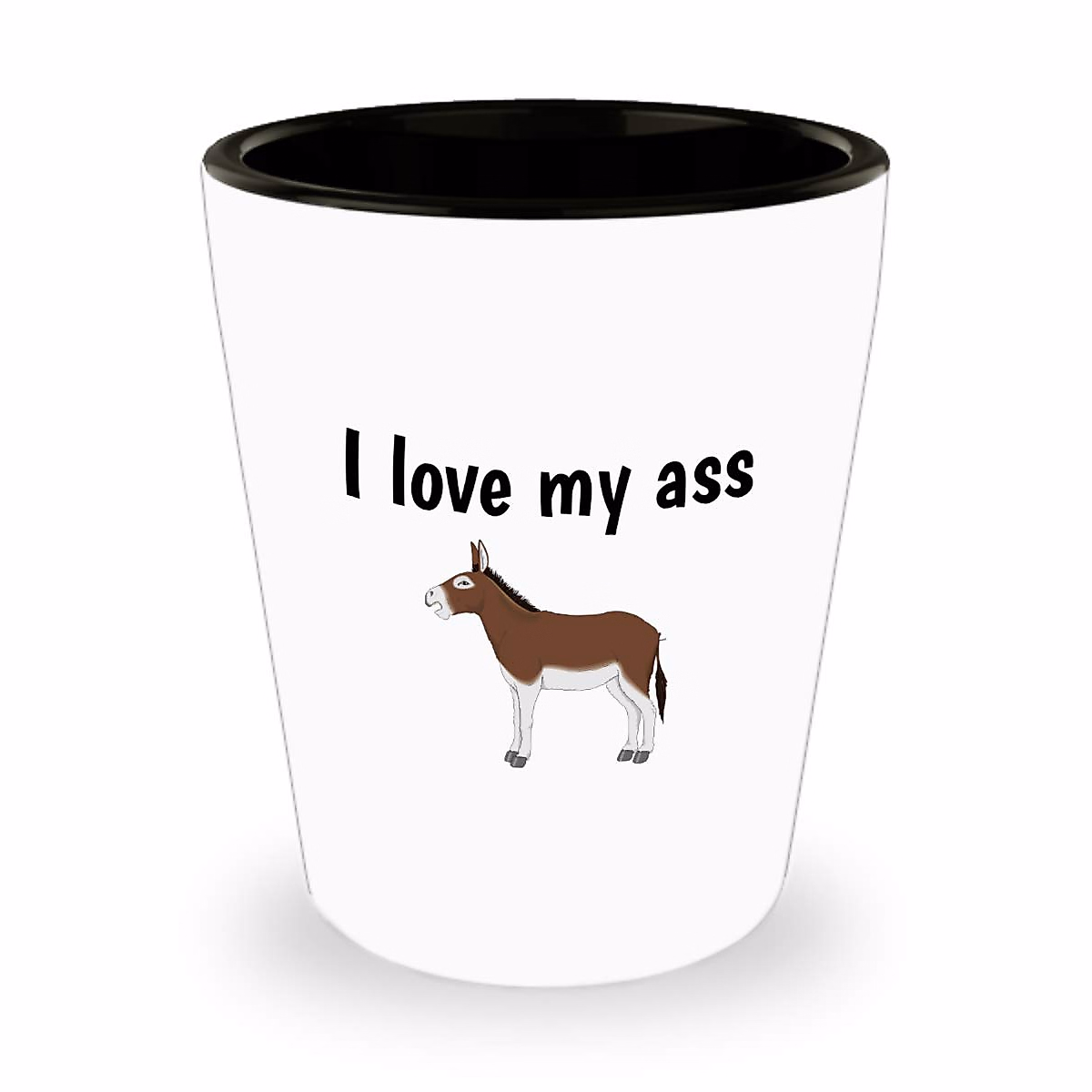 Funny Donkey Shot Glass - Donkey Lover or Farmer Gift - Donkey Dairy Farm Present - I Love my Ass