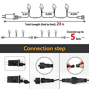 RECESKY 60 LED Halloween String Lights - 19.4ft Purple Ghost String Light with 30v Plug in, Extendable 8 Modes Halloween Lighting for Outdoor Garden Yard House Bedroom Halloween Party Decorations