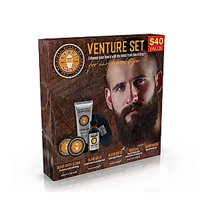 Beard Guyz Venture 5pc Beard Grooming Set with Boar Bristle Beard Brush
