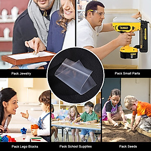 1000pcs 2"x 2" Clear Small Plastic Bags - Transparent Reusable Baggies for Jewelry, Coins, Candy - JINYONBAG Little Plastic Bags