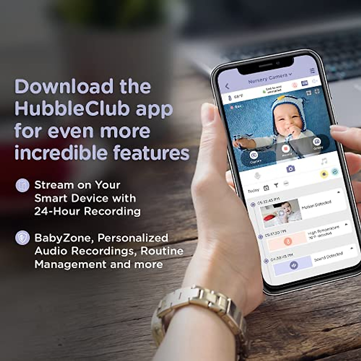 Hubble Connected Nursery Pal Premium Smart Video Baby Monitor with 5" Inch Touch Screen, Privacy Mode, Infrared Night Vision, Two-Way Talk, Room Temperature Sensor and Smartphone App