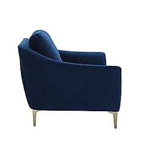 Amazon Brand – Rivet Alonzo Contemporary Velvet Living Room Accent Chair, 39"W, Blue