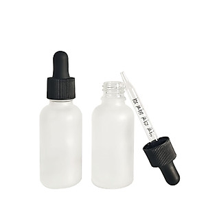 BEGIKET 12 PCS 1 oz Frosted Glass Dropper Bottle,30ml Clear Frosted Essential Oil Bottle with Glass Eye Droppe,for Tincture Bottle, Hair Oil and Other Liquids, Perfume Travel Container