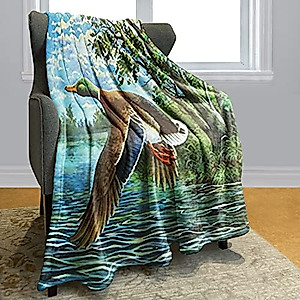 HommomH 60" x 80" Blanket Comfort Warmth Soft Cozy Air Conditioning Easy Care Machine Wash Custom Mallard Duck