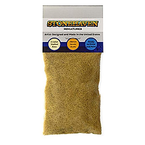 Stonehaven Miniatures Static Grass, Dry Brown - 2mm Length Fibers - Master Quality Base & Scenery Flock - Realistic Texture & Detail - for 28mm Scale Table Top War Game Miniatures - Made in USA