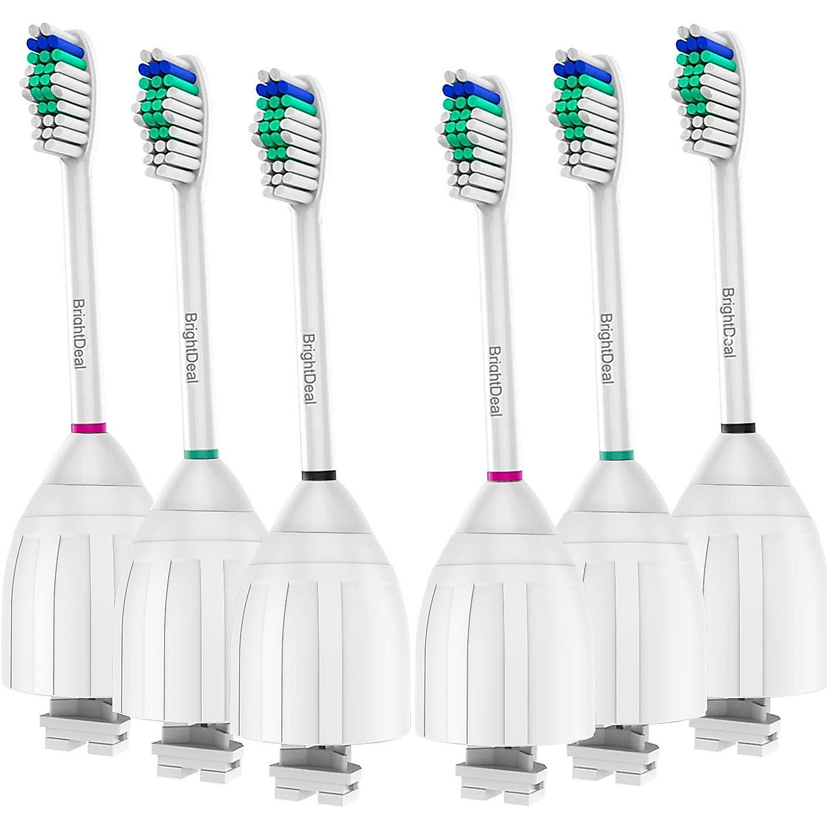 BrightDeal Replacement Toothbrush Heads Compatible with Philips Sonicare Toothbrush Electric Handle, for Sonicare E Series Essence, Xtreme, Elite, Advance and CleanCare Toothbrush, 6 Pack