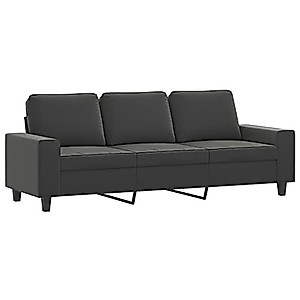 vidaXL 3-Seater Sofa Dark Gray 70.9" Microfiber Fabric