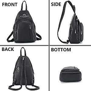 OISLUMU Small Backpack Purse for Women Fashion PU Leather Backpack Convertible Ladies Sling Bag (Black)