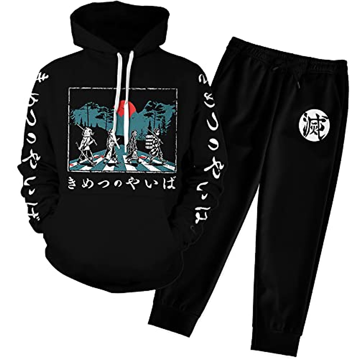 Dao.Bi.Dao Youth Kids Anime Tracksuit 2 Piece Outfits Sweatsuits Hoodie Jacket Casual Jogging Set with Pockets Road XL