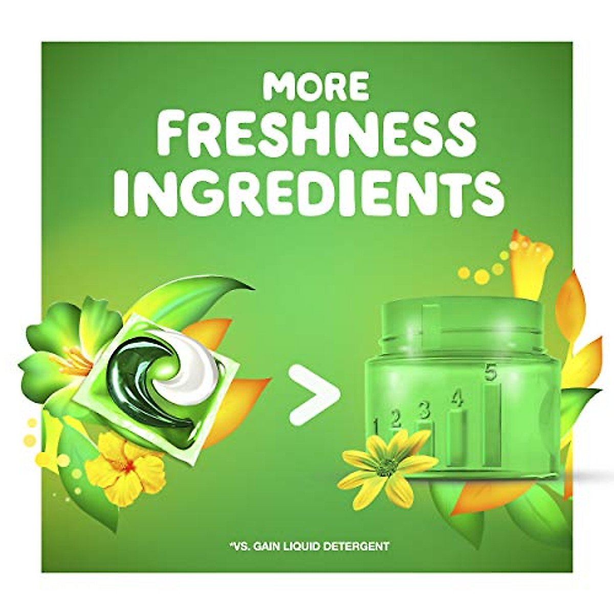 Gain flings! Liquid Laundry Detergent Soap Pacs, HE Compatible, 3 Bag Value Pack, 111 Count, Long Lasting Scent, Original Scent