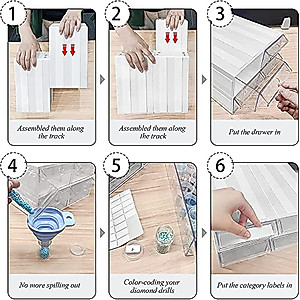 Padyrytu Diamond Painting Accessory Storage Box,44 Slots Independent Container Suitable for Diamond Art Beads and Rhinestone