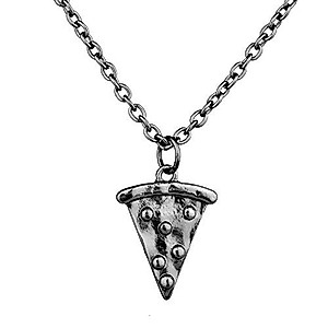 LUX ACCESSORIES Multi Metal Pizza Pie Slice Best Friends BFF Necklace Set 8PC