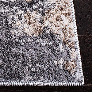 SAFAVIEH Aston Collection 9' x 12' Ivory/Grey ASN713A Modern Abstract Non-Shedding Living Room Bedroom Dining Home Office Area Rug