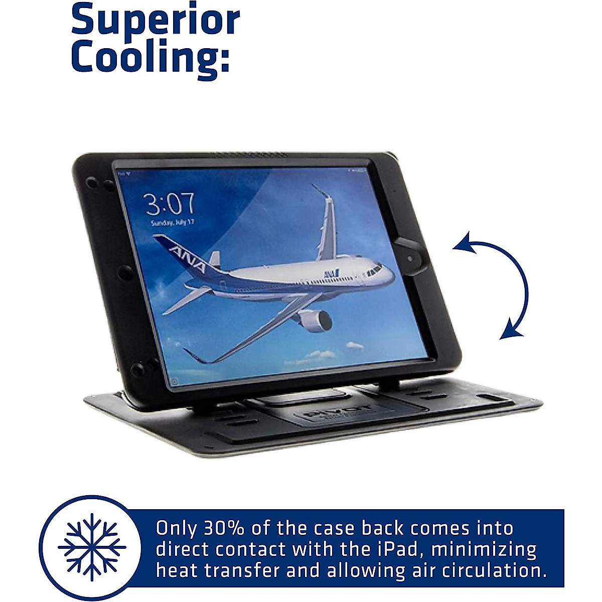 PIVOT MN5 Versatile Tablet Case - Fits iPad Mini 5th gen & iPad Mini 4-360 Degree Protection - for Professional Pilots, General Aviation - Gray