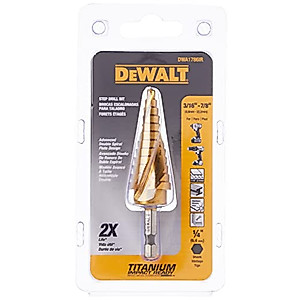 DEWALT Step Drill Bit, Impact Ready, 3/16-Inch-7/8-Inch (DWA1786IR)