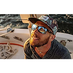 Revo Sunglasses Crawler: Polarized Performance Rectangle Sport Wrap Frame, Matte Tortoise Frame with Terra Lens