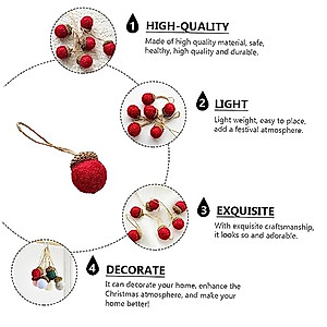 WATIIFUFU 12pcs Felt Pine Cones Christmas Tree pinecones Christmas Felt Ball Garland Felted Acorn Garland Artificial Pine Cone Christmas Hanging Bunting Ornament red Felt Winter Stockings