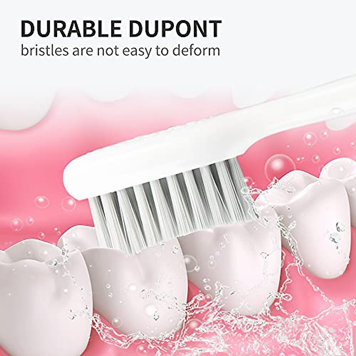 Flexforce V1 Toothbrush Replacement Heads, Adult and Kid Toothbrush Heads, Sonic, Clean Tongue Coating, Nylon (4 Packs, White)