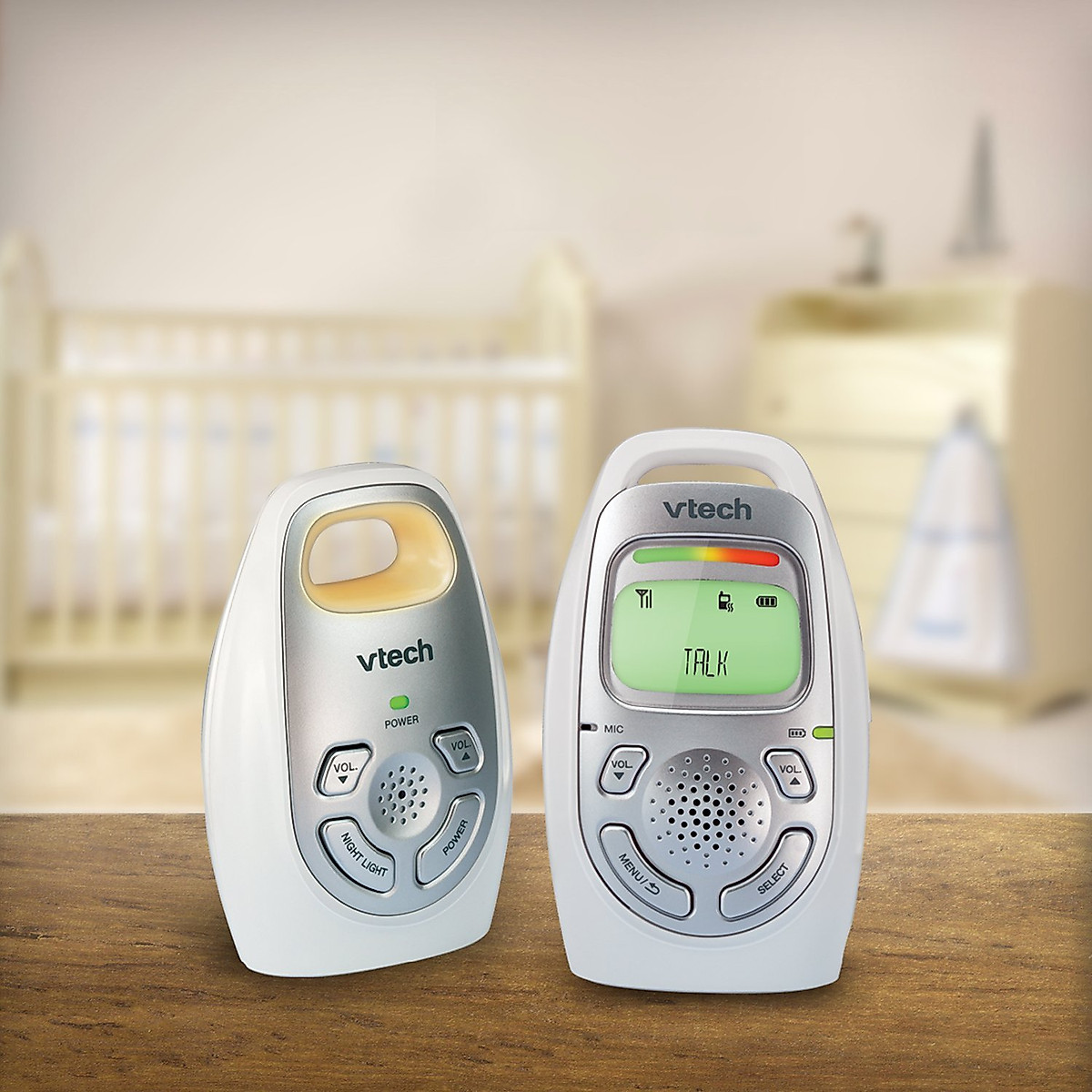 VTech DM223 Audio Baby Monitor with up to 1,000 ft of Range, Vibrating Sound-Alert, Talk-back Intercom, Digitized Transmission & Belt Clip (Renewed)