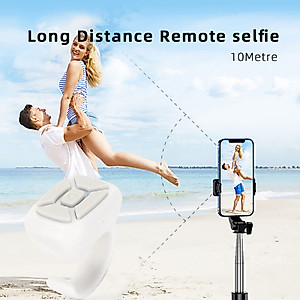 Phone Remote Control Page Turner, ABS Multifunctional BT Connection Phone Remote Control Shutter Often Used to Watch Video (White)