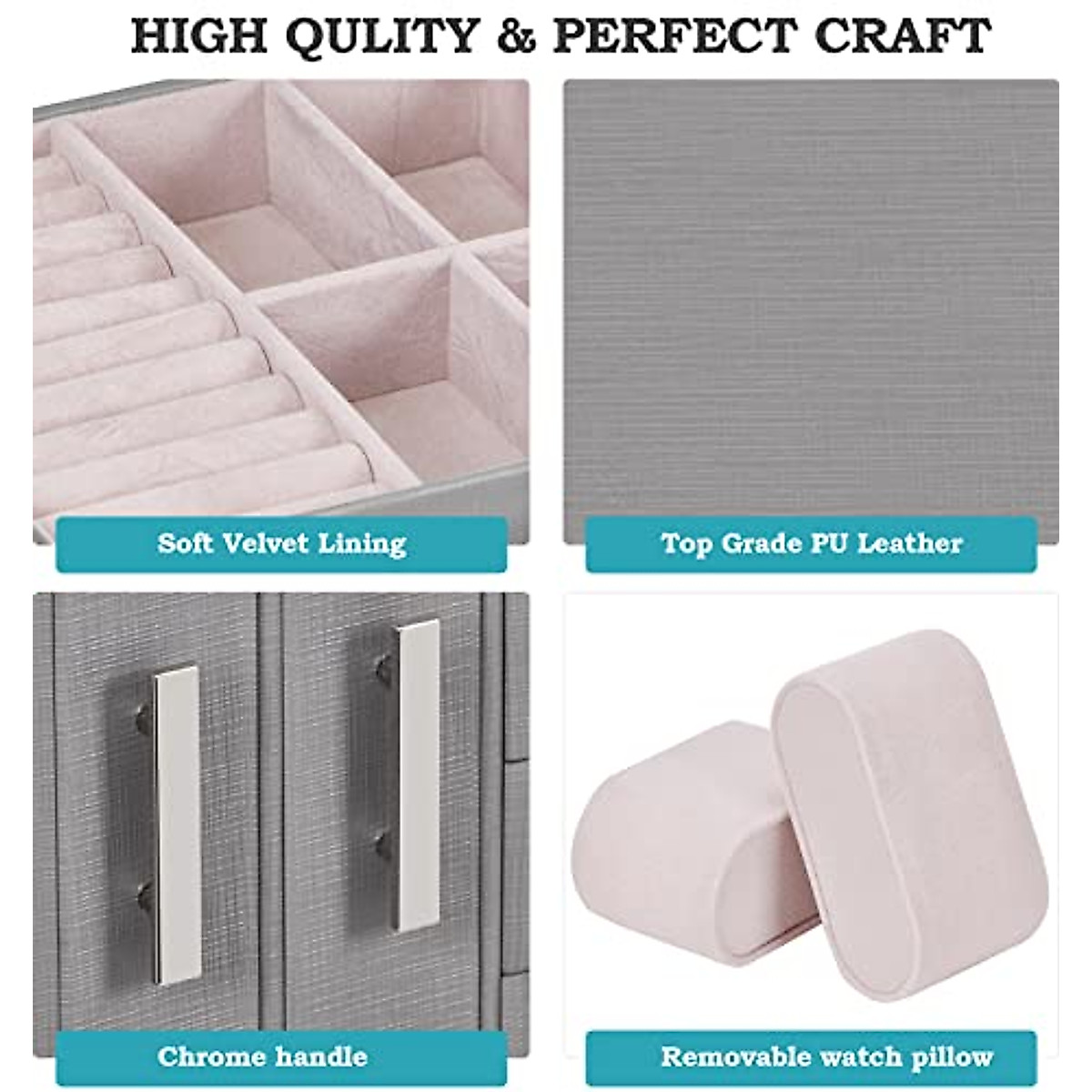 ANWBROAD Jewelry Organizer Box 9-Layer Jewelry Boxes for Women and Girls Jewelry Storage Box for All Necklaces Rings Earrings Bracelet Watches UJJB017H