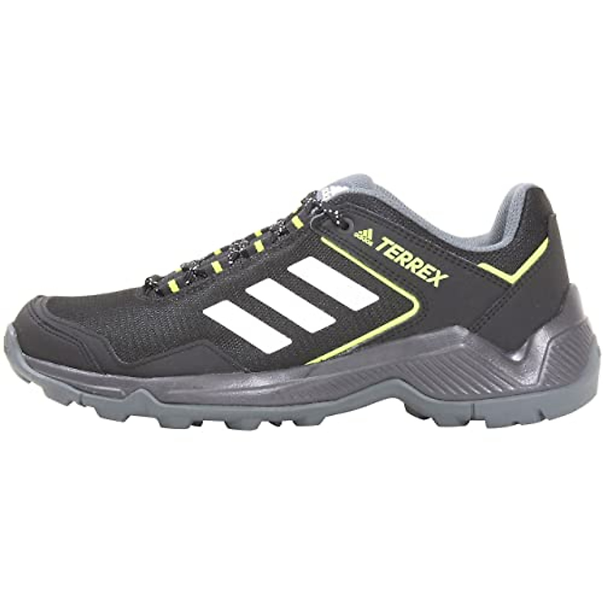 adidas Men's Terrex Eastrail Hiking Boot, Black/White/Solar Yellow, 8.5