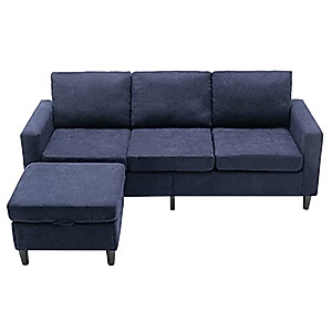sgzyl Convertible Sectional Sofa with Two Pillows，Living Room L-Shape 3-Seater Upholstered Couch for Small Space