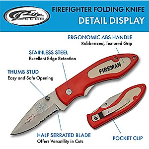 SZCO Supplies Firefighter Folding Knife, 7.25