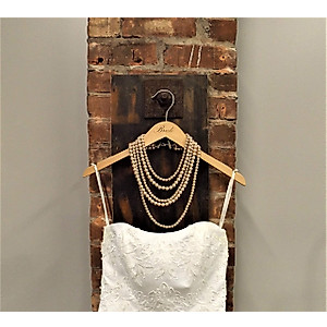 NAHANCO B20017ENG Bridal Hanger, Natural Wood Hanger Engraved with (Bride), 17” (1 Piece), Natural w/Engraved Print