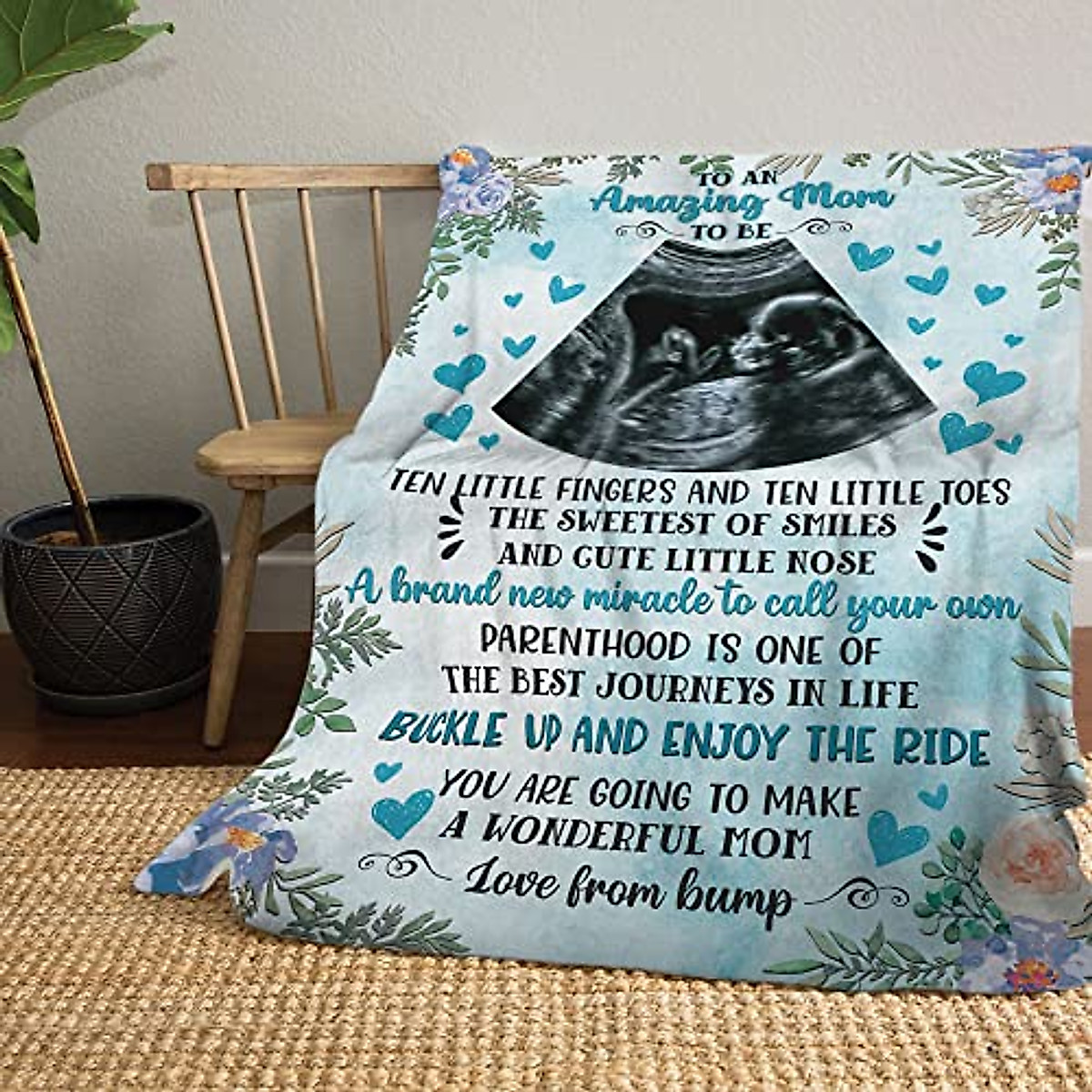 MUCHNEE Personalized to My New Mom Gifts for Women, New Mommy Gift for Wife from Husband, Mom to be Throw Blanket, Expecting Mother Gifts, New Pregnancy Gifts for First Time Moms, Gender Reveal Gifts