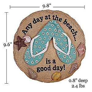 Spoontiques - Garden Décor - Beach Sandals Stepping Stone - Decorative Stone for Garden