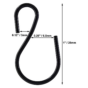 Murtenze 40Pack Iron Mini S Hooks Hanger 1”x 0.6” S Shaped Hooks, Hangers Hanging Hooks for DIY Crafts, Pot, Hanging Jewelry, Key Chain