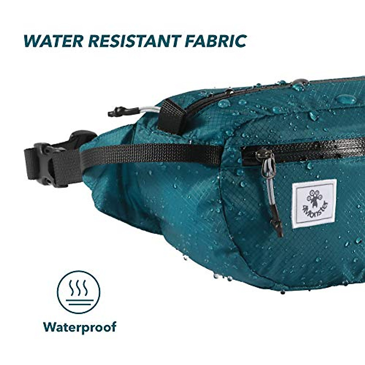 4Monster Hiking Waist Packs Portable,Water Resistant Fanny Pack Bags Lightweight with Adjustable Strap for Outdoor, Workout,Running,Hiking,Traveling,Biking,Camping and Fishing (Blue, 2L)