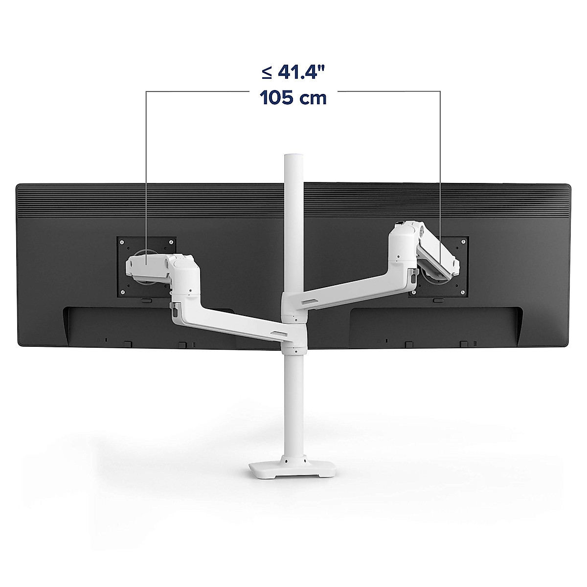 Ergotron – LX Vertical Stacking Dual Monitor Arm, VESA Desk Mount – for 2 Monitors Up to 40 Inches, 7 to 22 lbs Each – Tall Pole, White