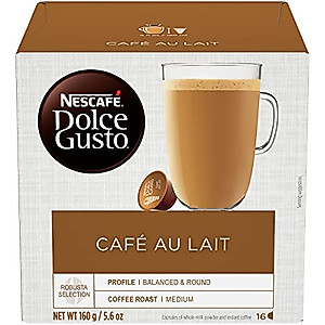 Nescafe Dolce Gusto Coffee Pods, Cafe Au Lait,16 Count (Pack of 3)