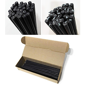 Natural Pure Beeswax Candles Organic Honey Eco Black Color Candles in Gift Box (Natural Cotton Wicks, Dripless, Smokeless, Not Taper Candles) (Black 8 Inches (20 cm) 30pcs)