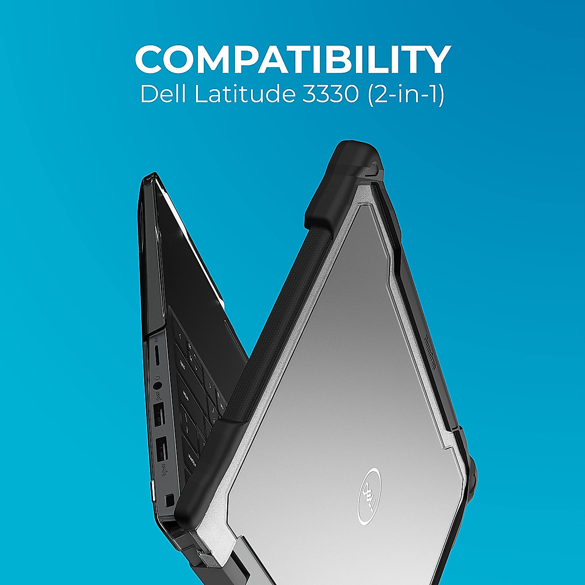 Gumdrop SlimTech Laptop Case Fits Dell Latitude 3330 13-inch (2-in-1) Designed for K-12 Students Teachers & Classrooms – Drop Tested Rugged Shockproof Bumpers for Reliable Device Protection – Black