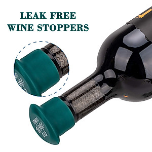 Whaline 8 Pack Silicone Wine Bottle Stoppers and Gift Box, Funny Silicone Reusable Caps Bottle Sealers with a Funny Saying for Wine Beer Bottles