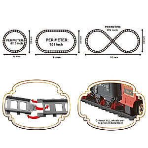 Christmas Toy Train Set, Electric Train Gift with Light, Music & Real Smoke, Travel Train Toys with steam Locomotive, Present for Boys and Girls