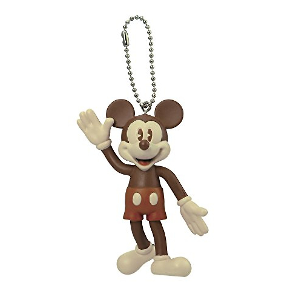 Disney Retro Mickey Mouse Bendable Key Chain (Brown) Key Accessory, Multi-Colored, 3"